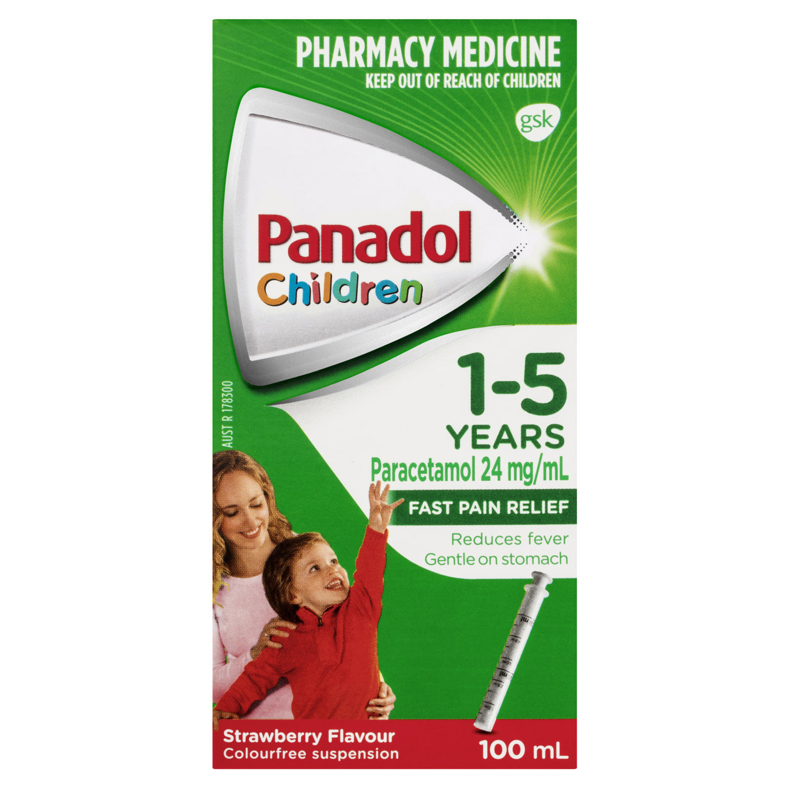 Buy Panadol Child 1-5 Years Strawberry Liquid 100ml | Wizard Pharmacy