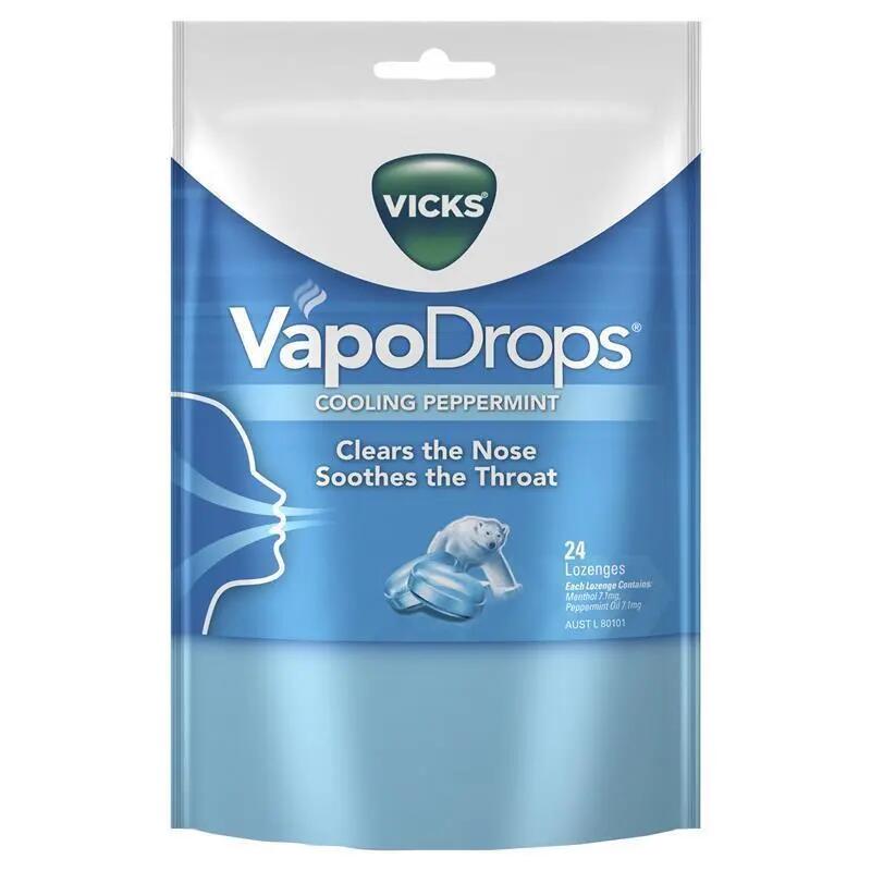 Buy Vicks Vapo Drops Peppermint Lozenges 24 | Wizard Pharmacy