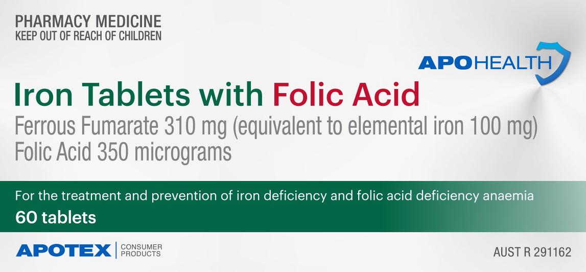 Buy APOHEALTH Iron Folic Acid Tablets 60 | Wizard Pharmacy