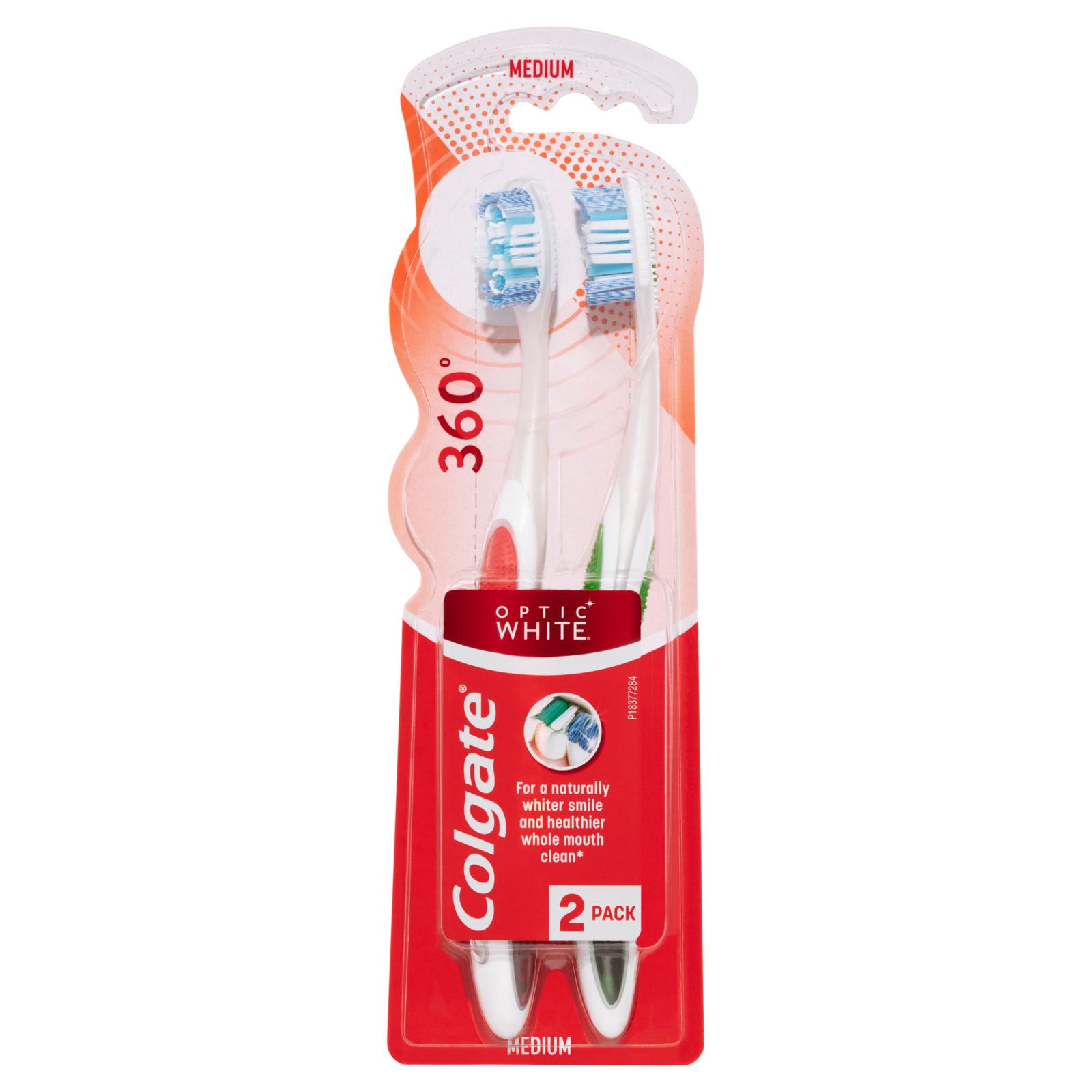 Buy Colgate Toothbrush Optic White Platinum Soft 2Pk | Wizard Pharmacy