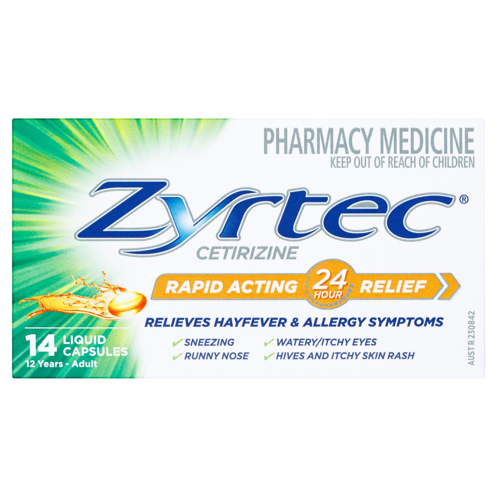 Buy Zyrtec 10mg Liquid Capsules 14 | Wizard Pharmacy