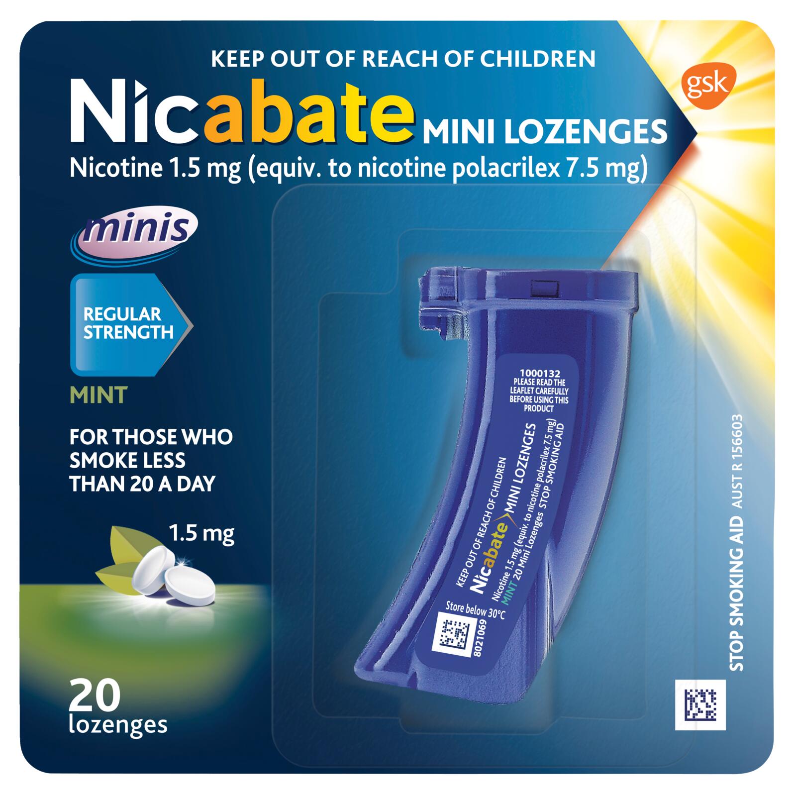 Buy Nicabate Mini 1.5mg Lozenges 20 | Wizard Pharmacy