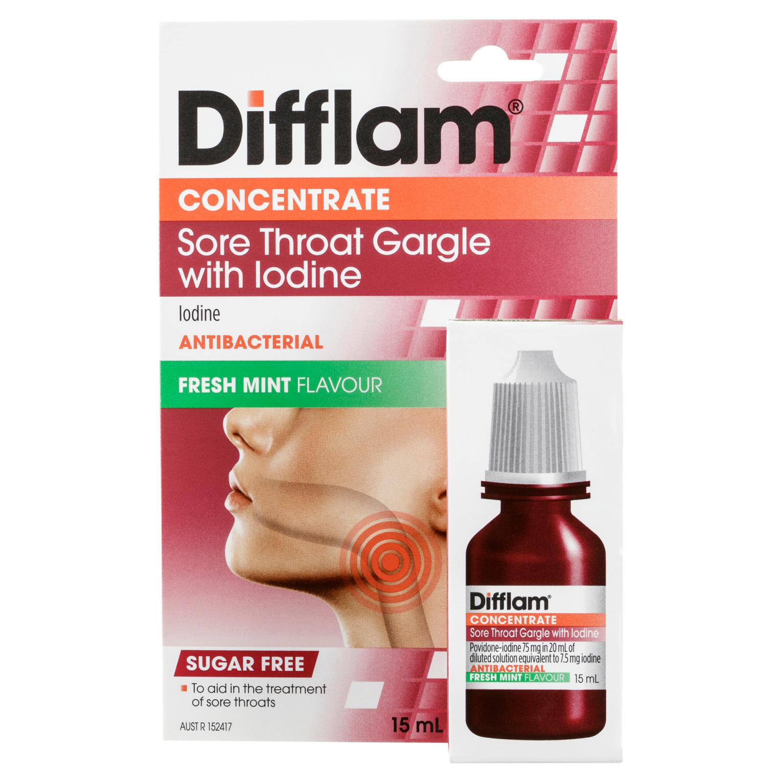 Buy Difflam Throat Gargle Iodine 15ml | Wizard Pharmacy