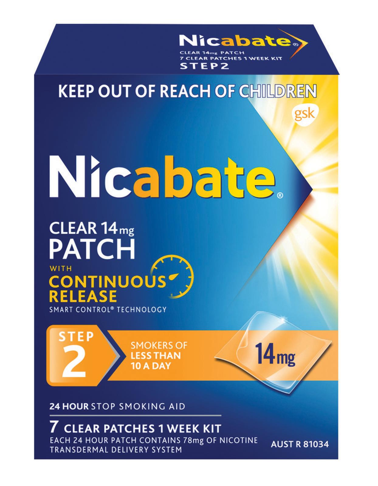 Buy Nicabate CQ Clear Patches 14mg 7 | Wizard Pharmacy