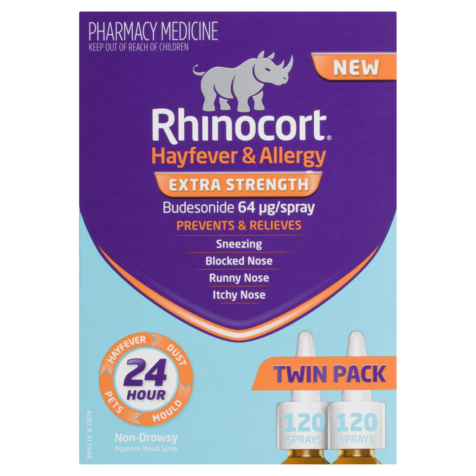 Buy Rhinocort 64mcg Nasal Spray Twin Pack 120x2 | Wizard Pharmacy