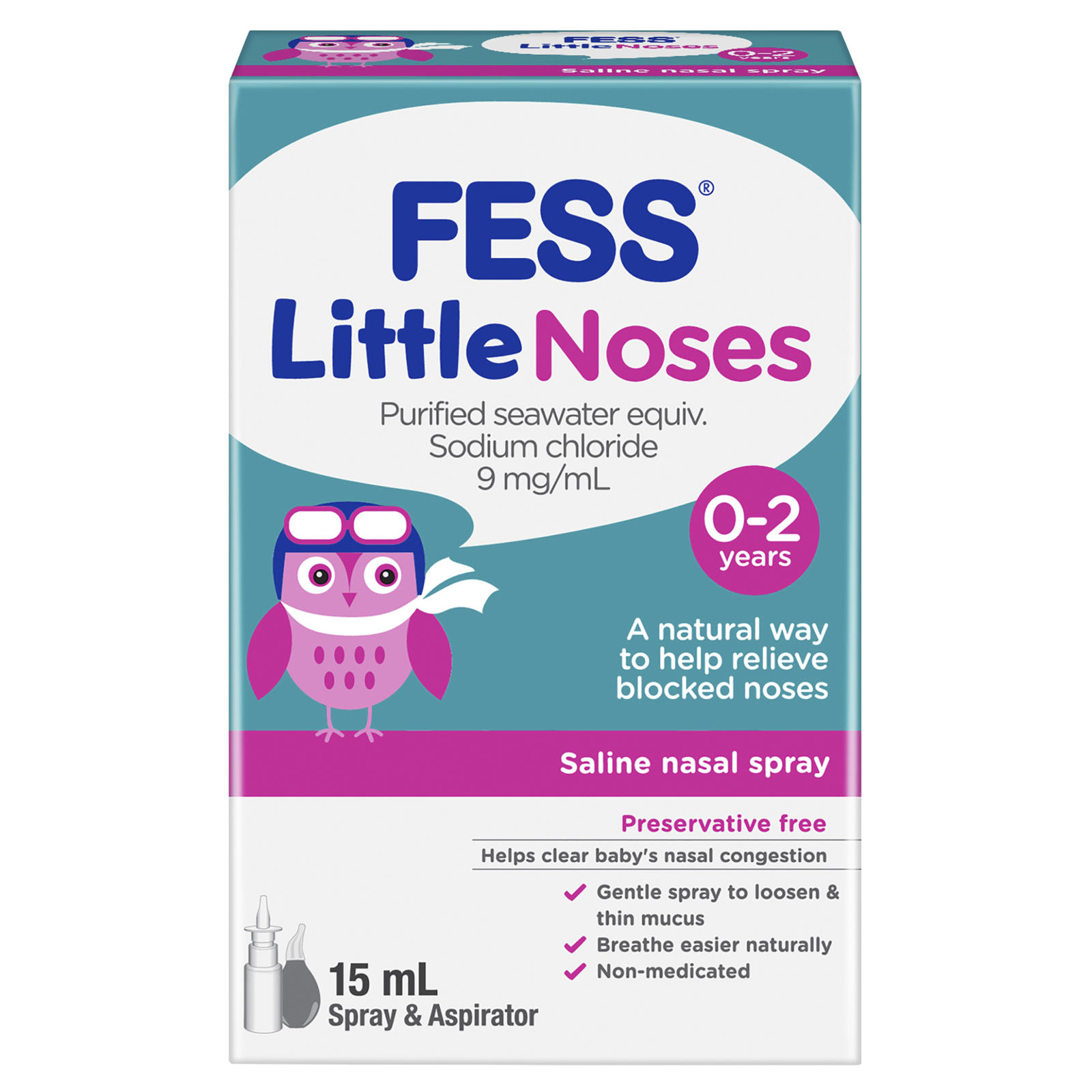 Buy Fess Little Noses Spray 15ml + Aspirator | Wizard Pharmacy