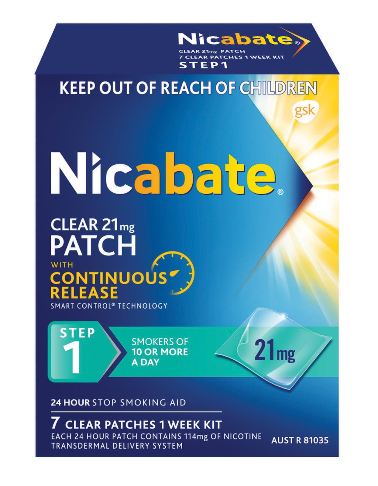 Buy Nicabate CQ Clear 21mg Patches 7 | Wizard Pharmacy