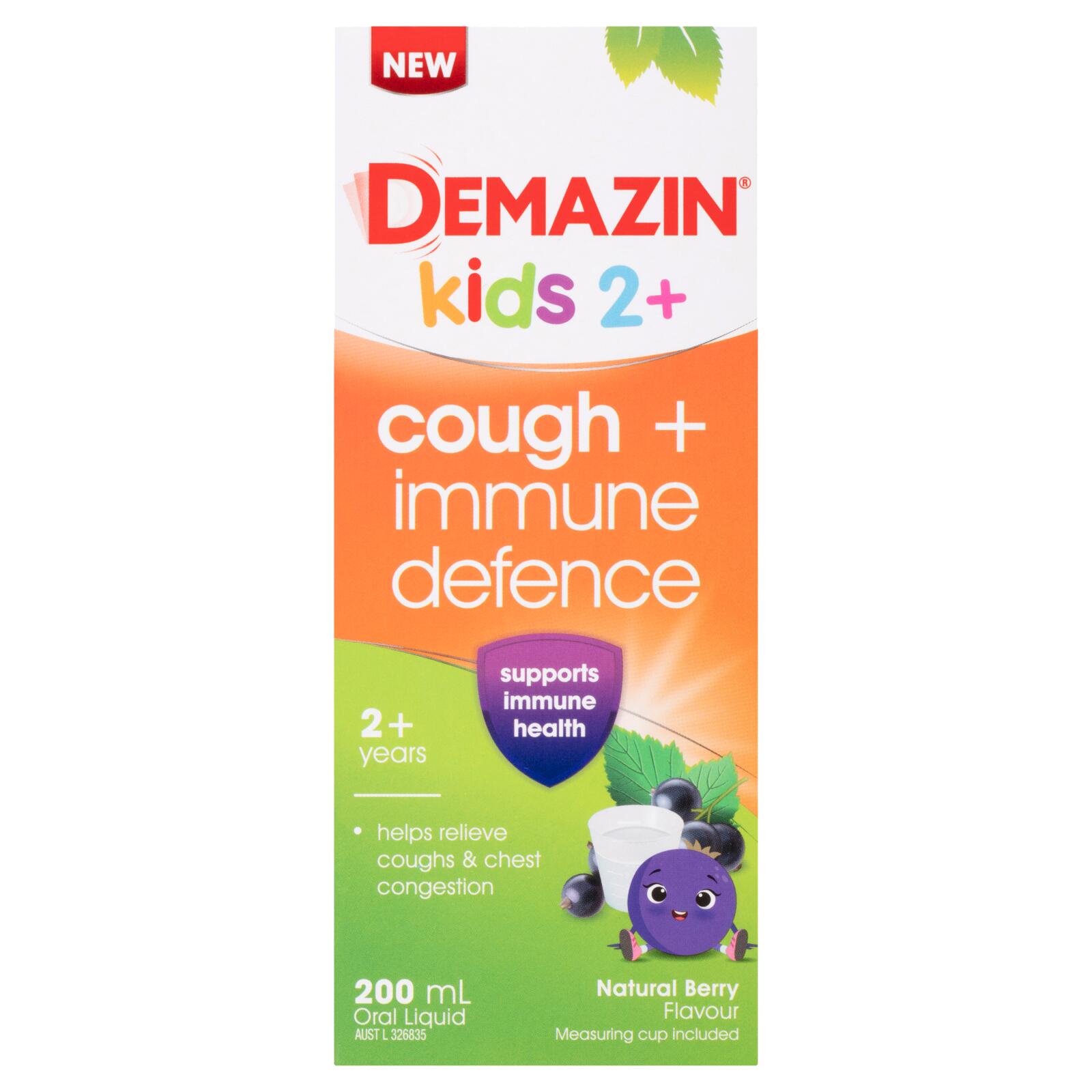 Buy Demazin Kids 2+ Cough and Defence Immunity Liquid 200ml | Wizard ...