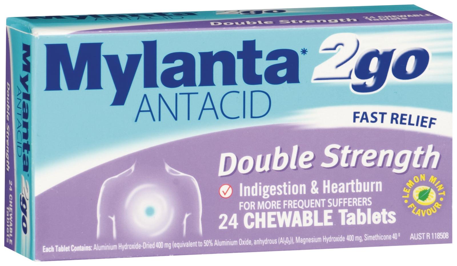 Buy Mylanta 2 Go Double Strength Chewable Tablets 24 | Wizard Pharmacy