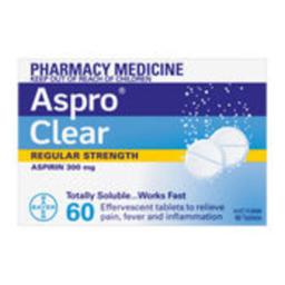 Aspro Clear 300mg Tablets 60 | Chemist Perth - Wizard Discount Pharmacy ...