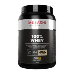 Buy Musashi 100% Whey Vanilla 900g | Wizard Pharmacy