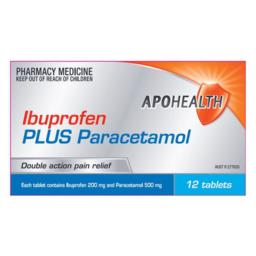 Buy APOHEALTH Ibuprofen Plus Paracetamol Tablets 12 | Wizard Pharmacy